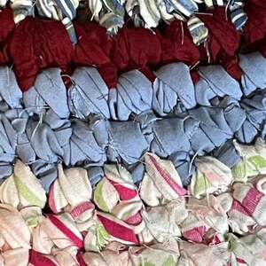 Handmade Farmhouse Rag Rug 32 Inch Diameter Reds, Blues and Mauves Etc ...