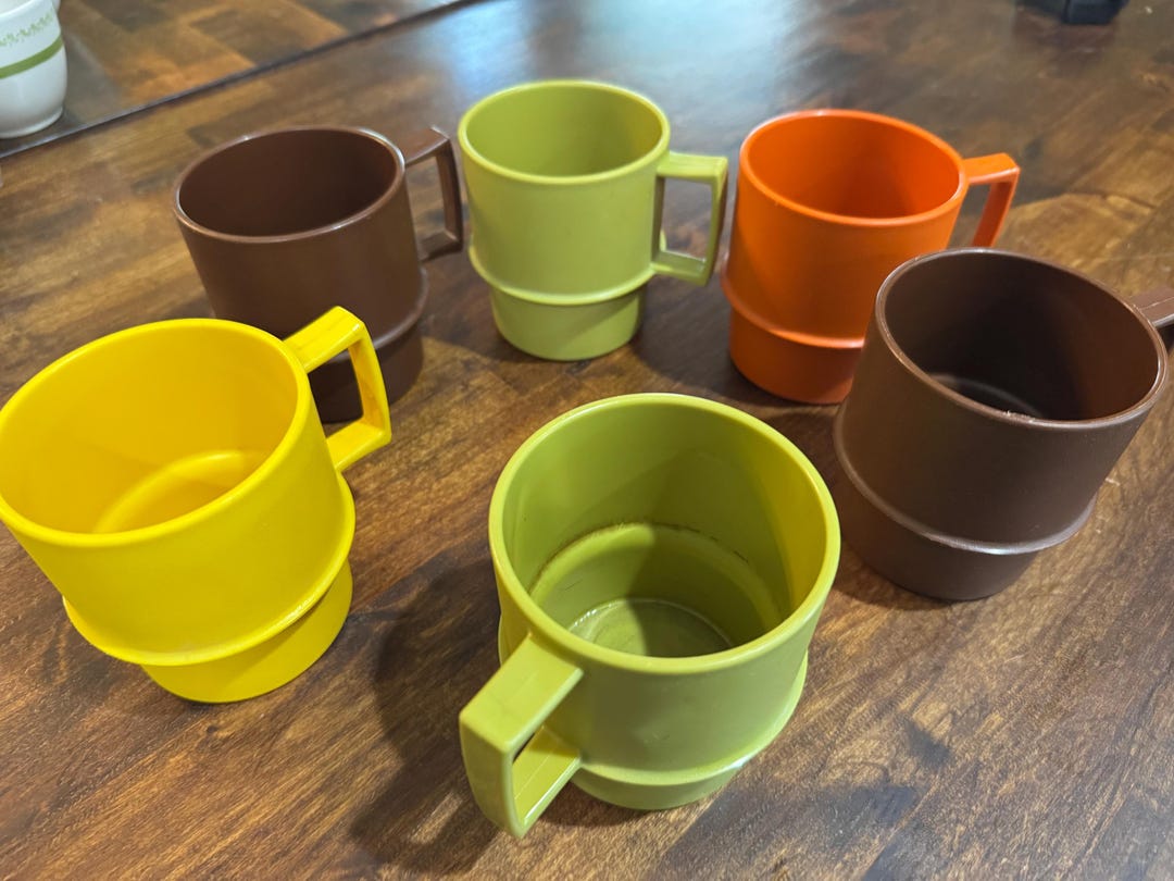 1970's Tupperware Stackable Coffee Cups Qty of 6 - Etsy
