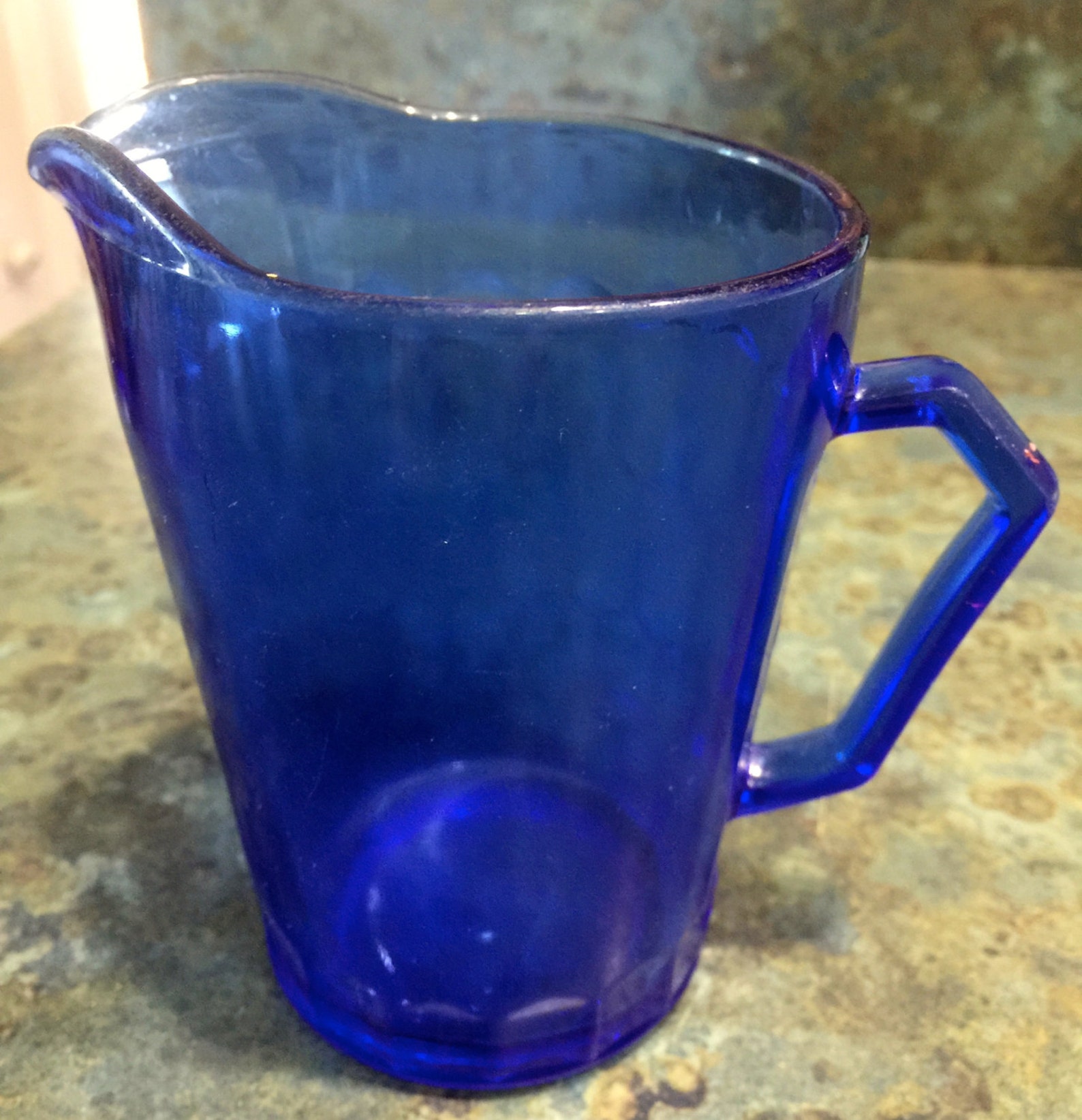 Cobalt Blue Depression Glass Honeycomb Pattern Cream Pitcher | Etsy