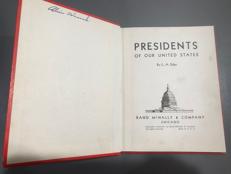 First Edition 1935 Presidents of Our United States Hardback by - Etsy