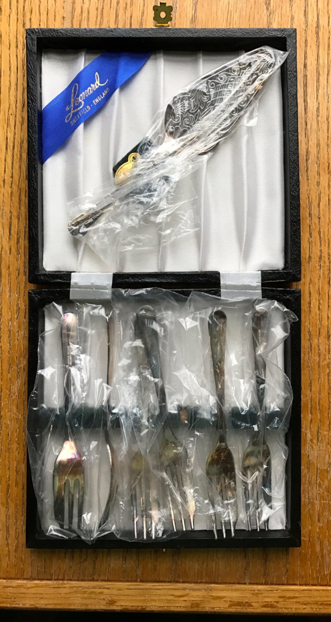 Vintage Leonard Sheffield Silverplate Raimond 6 Cake Forks and Cake ...