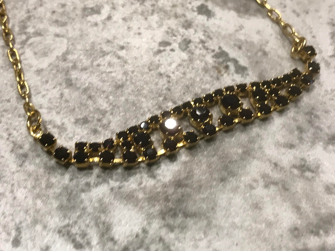 Vintage Red Stone Gold Chain Necklace - Etsy
