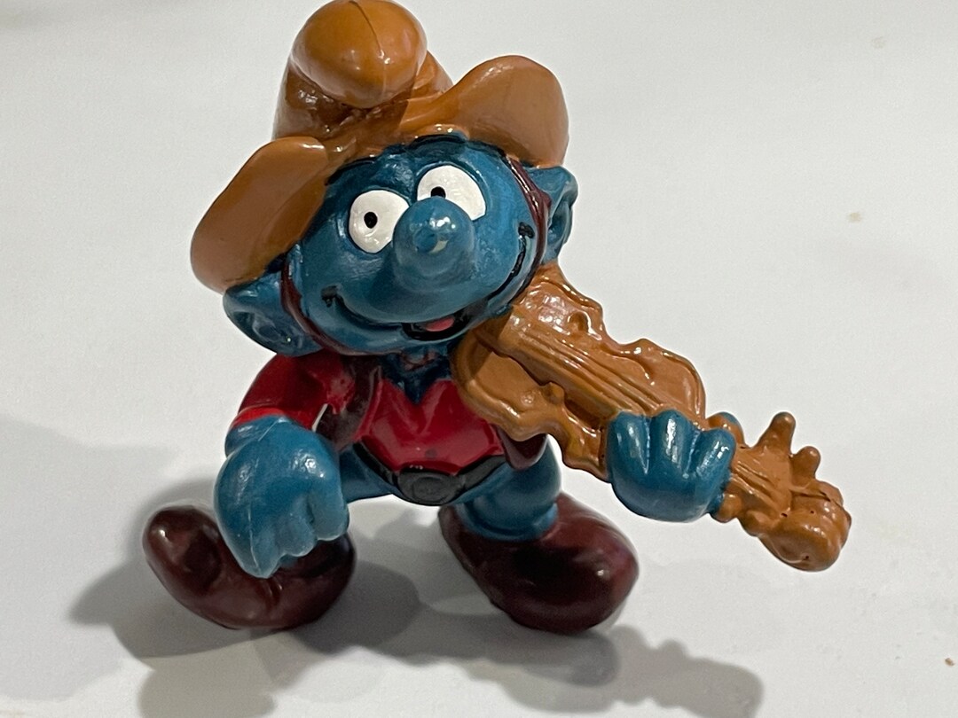 1983 Smurf Playing a Fiddle PVC Figure - Etsy