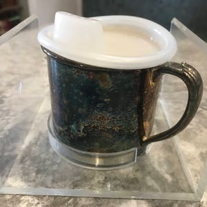 Vintage Oneida Silverplate Baby Drinking Cup With Plastic Sip Lid and ...