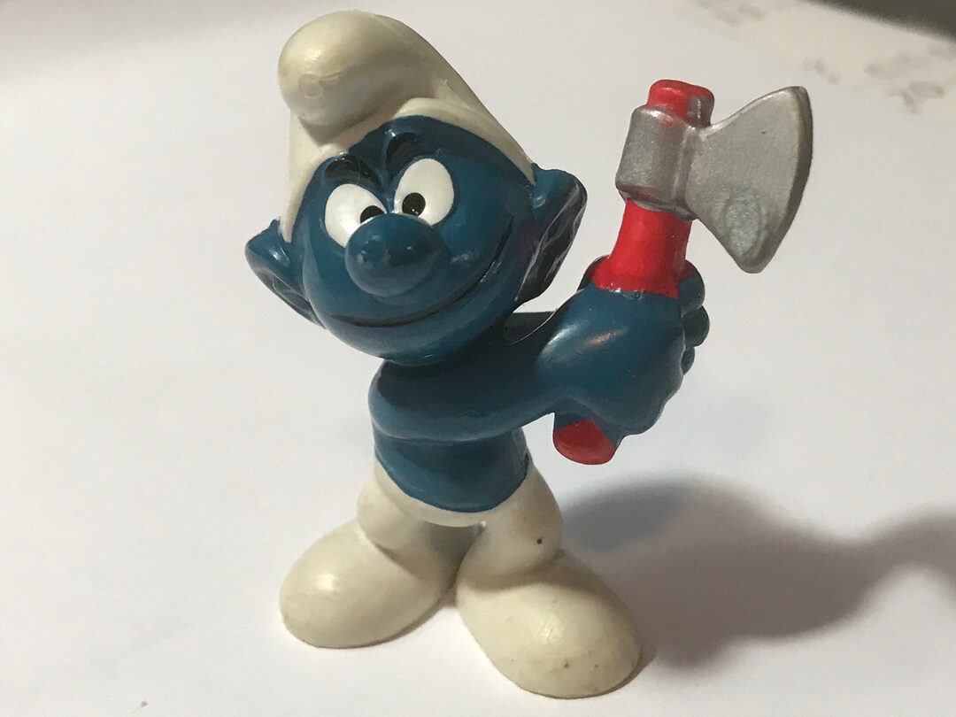 Smurf Woodcutter PVC Toy Figurine 1976 - Etsy