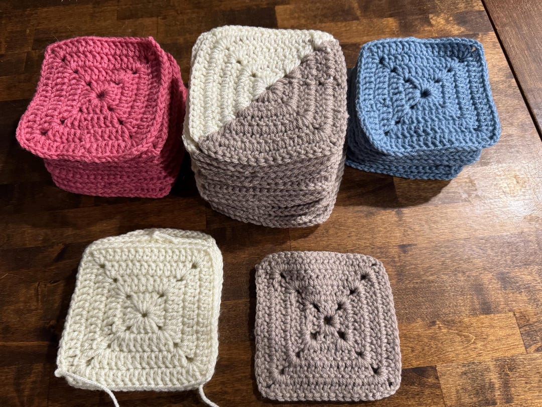 39 Acrylic Crocheted Squares Already Made and Ready to Put Together - Etsy