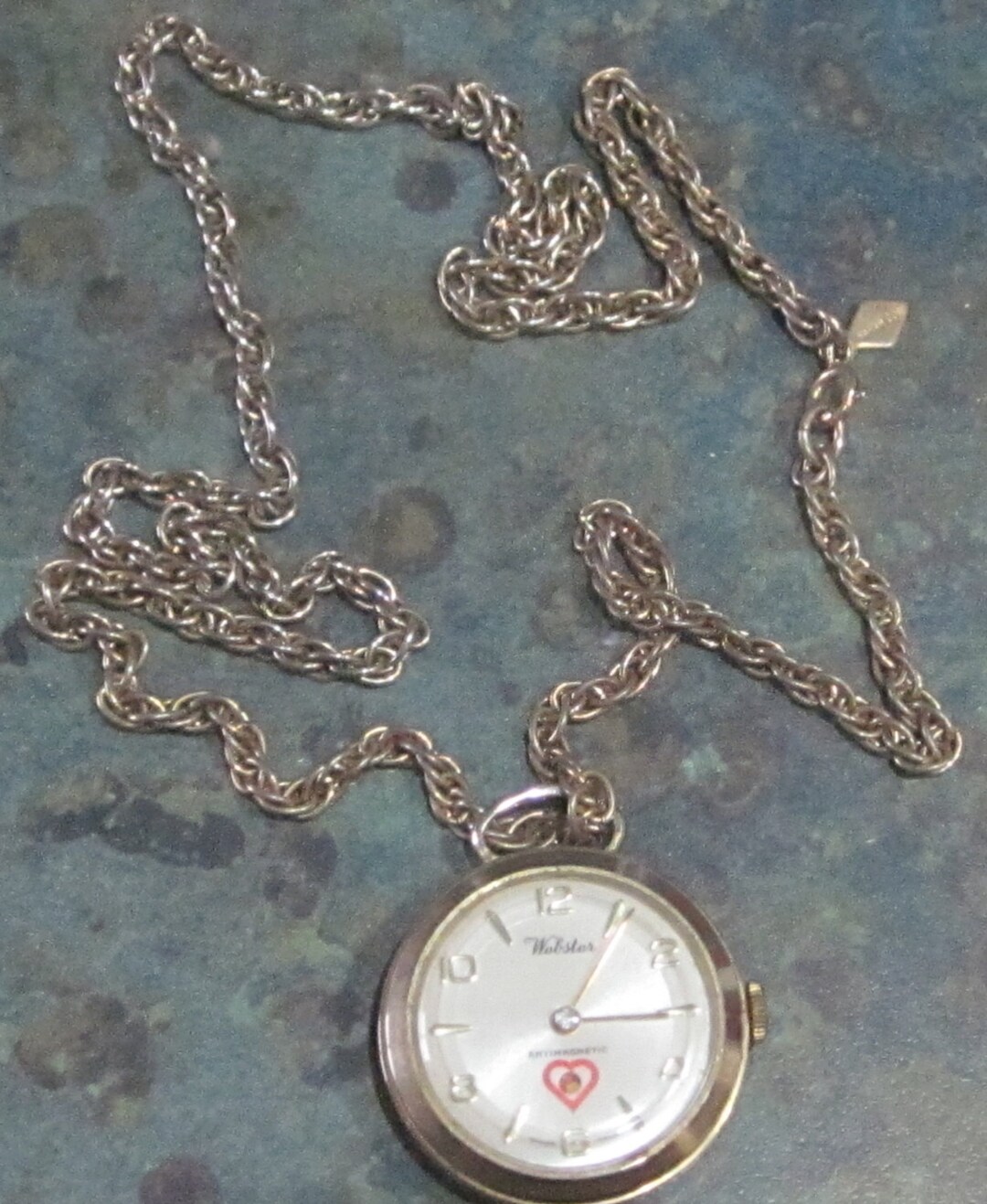 Vintage Webster Pendant Pocket Watch With Sarah Coventry Chain 1960 Era ...