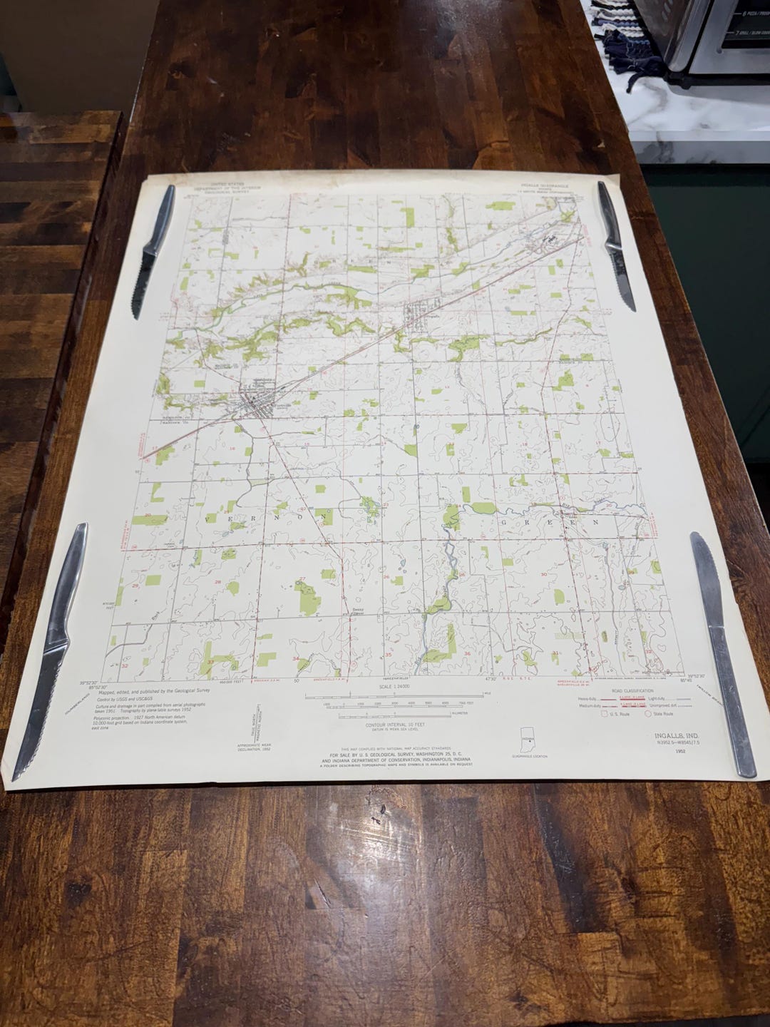 1952 Map of Ingalls, Indiana U S Geological Survey Topographic 22 X 27 ...