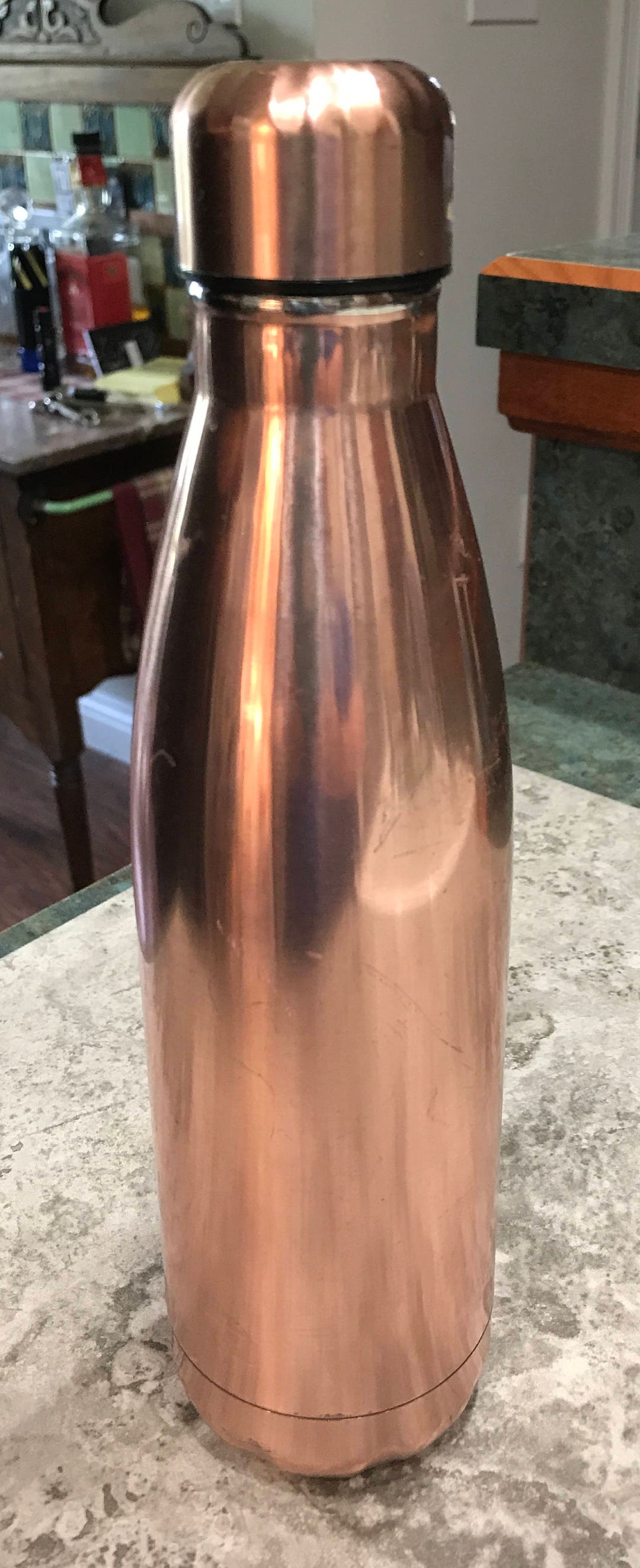 Vintage Thermos Bottle Flask 1970 Era Copper Color Tin Metal - Etsy