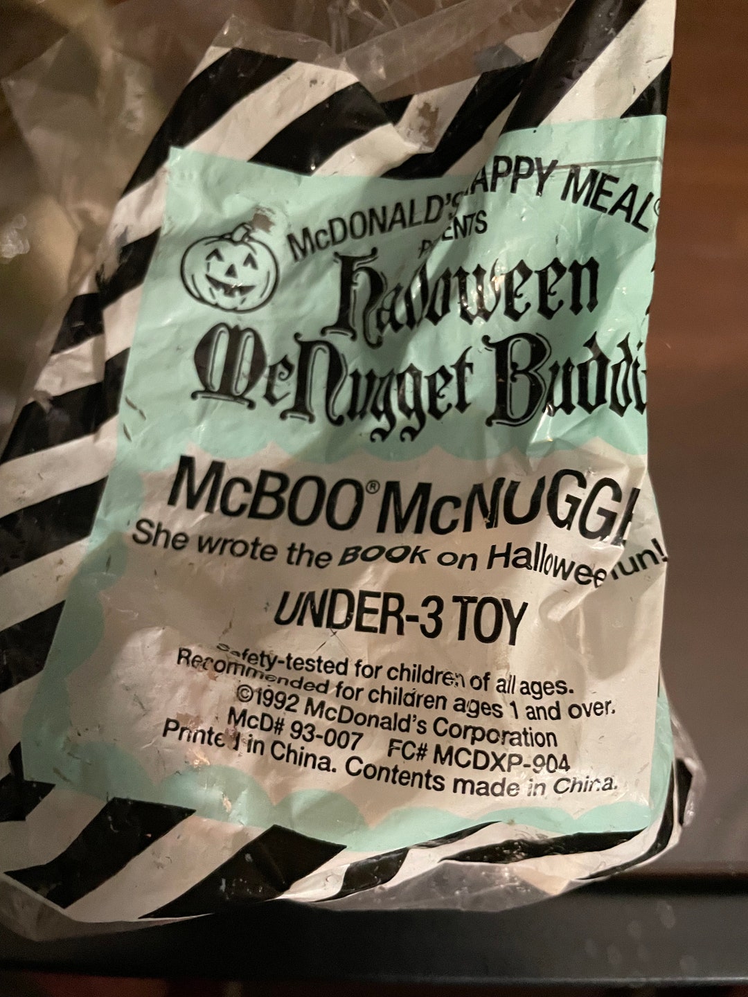 1992 Under 3 Mcdonalds Halloween Mcboo Ghost Mcnugget MIP - Etsy