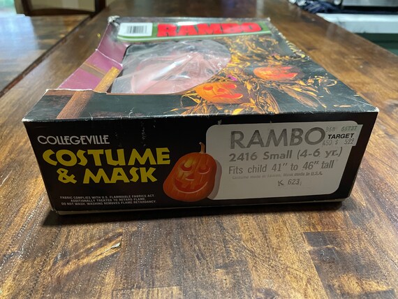 1986 Rare Collegeville Rambo Halloween Costume in Box - Gem