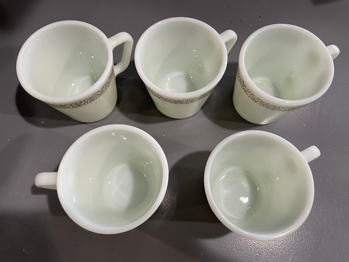 Pyrex Woodland Coffee Cup With D Handle Set Of 5 1970's | Etsy