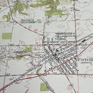 1952 Map of Ingalls, Indiana U S Geological Survey Topographic 22 X 27 ...