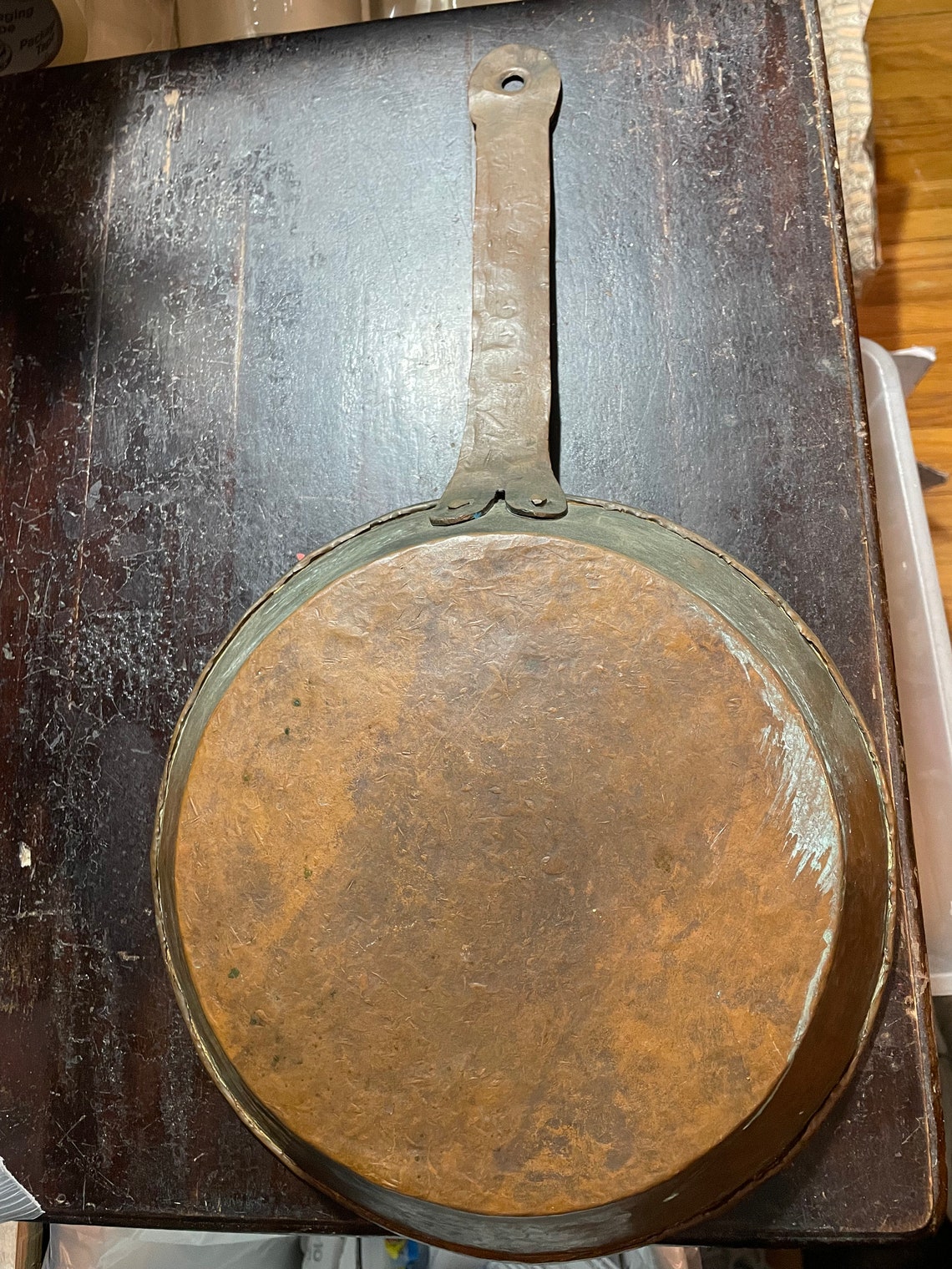 Rare 1800 Era Hand Wrought Hand Forged Copper 9 1/2 Inch Skillet One of ...