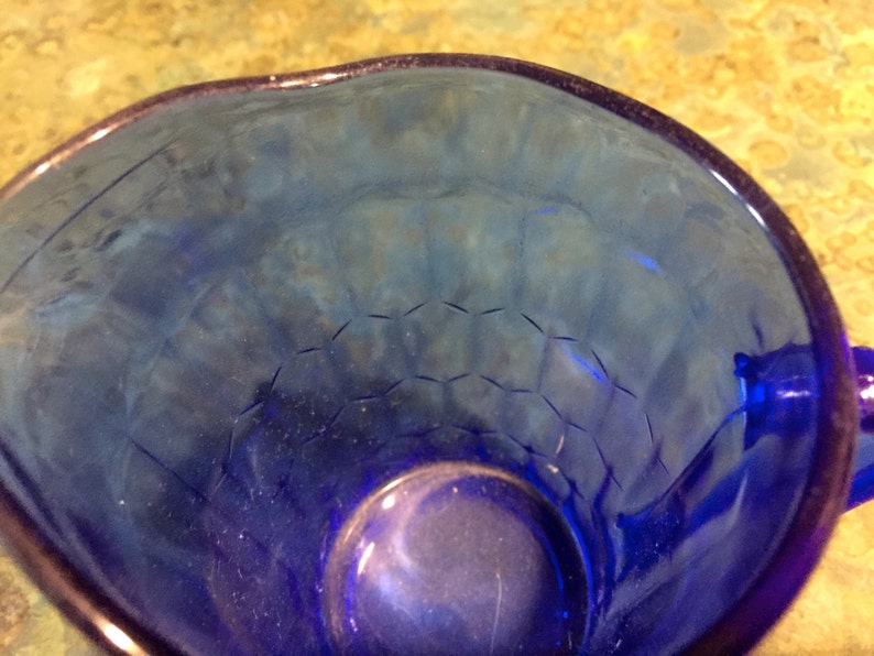 Cobalt Blue Depression Glass Honeycomb Pattern Cream Pitcher | Etsy