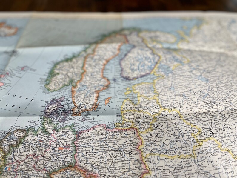 June 1949 Europe and the Near East Map 32 X 28 1/2 Inches | Etsy