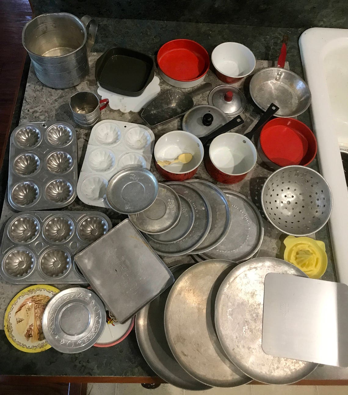 Children's Toy Tin Dishes 34 Pieces Tin Lithograph and | Etsy