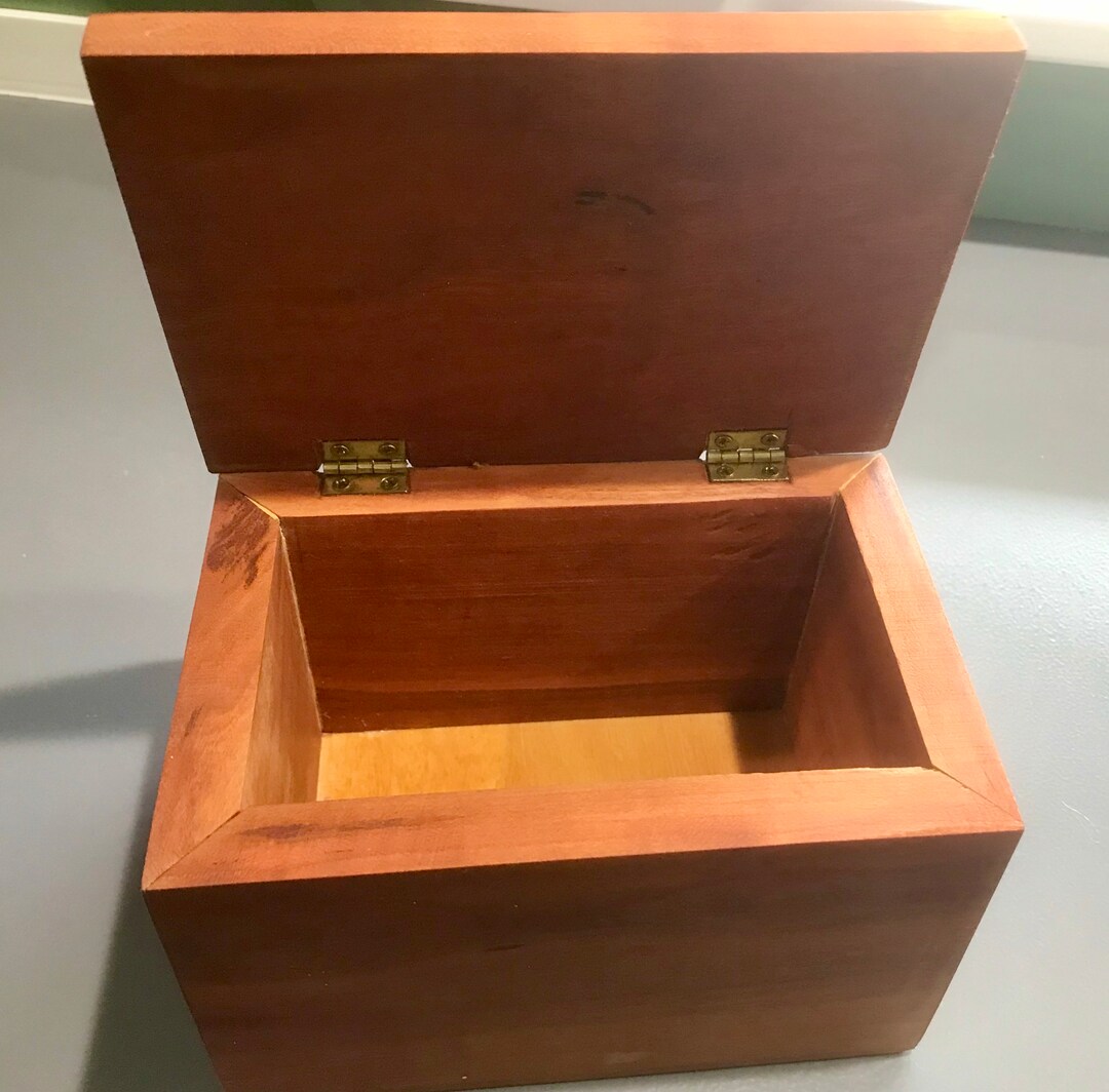 Vintage Wood Handmade Recipe Box - Etsy