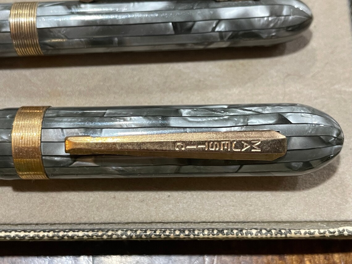 1940's Majestic Gray Tortoise Shell Pen Set Super Point - Etsy