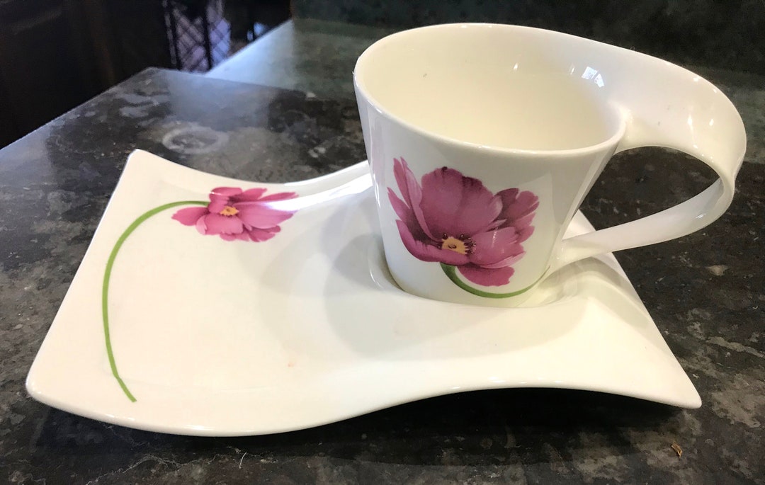 Vintage Royal Elfreda Fine Porcelain Unusual Pink Poppy Tea Cup & Snack ...