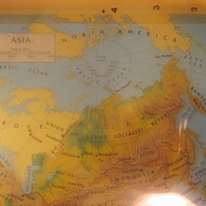 1969 Hammond Transparency Map of Asia - Etsy