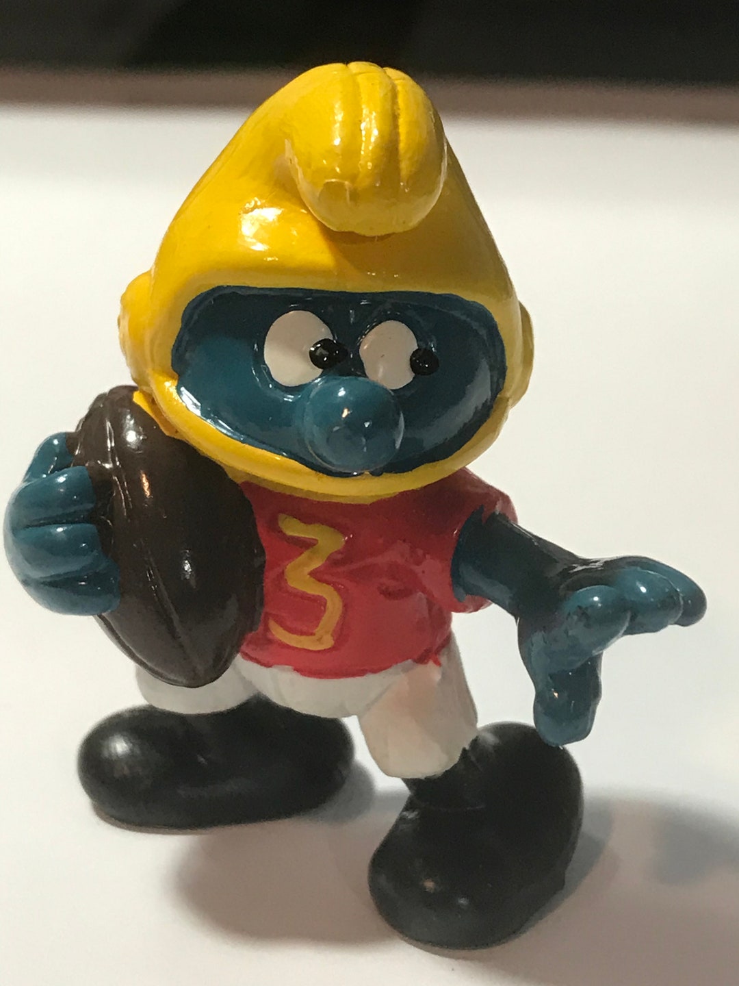 Smurf Football Player PVC Toy Figurine 1980 - Etsy