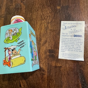 1990's Jetson's and Flintstones Dixie Cup Dispenser With Cups Never ...