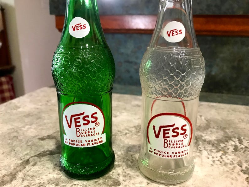 Vess Soda Bottle Salt & Pepper Shakers-1 Green 1 Clear Billion - Etsy
