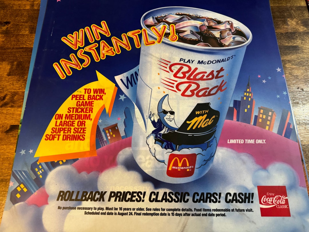 1989 Rare Large Mcdonalds Blast Back Translite - Etsy