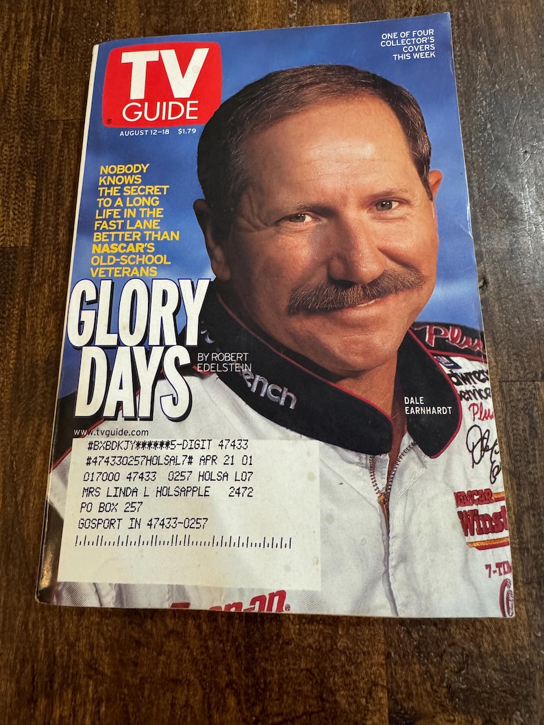 August 2000 TV Guide Dale Earnhardt Cover - Etsy