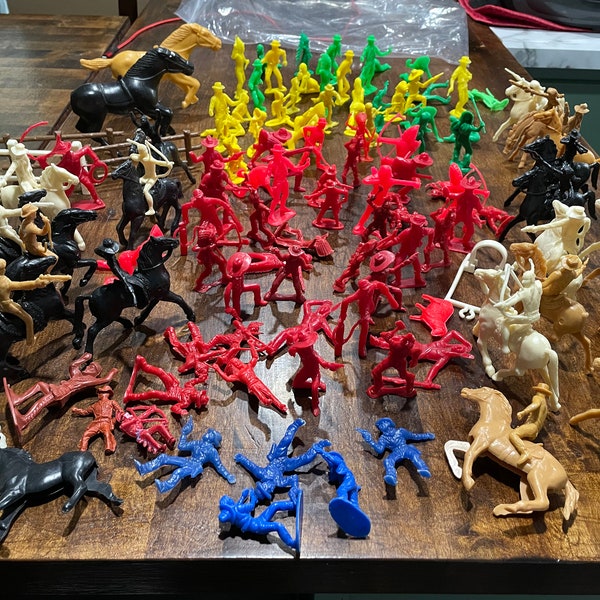 1950’s Plastic Toy Cowboys and Indians - Etsy