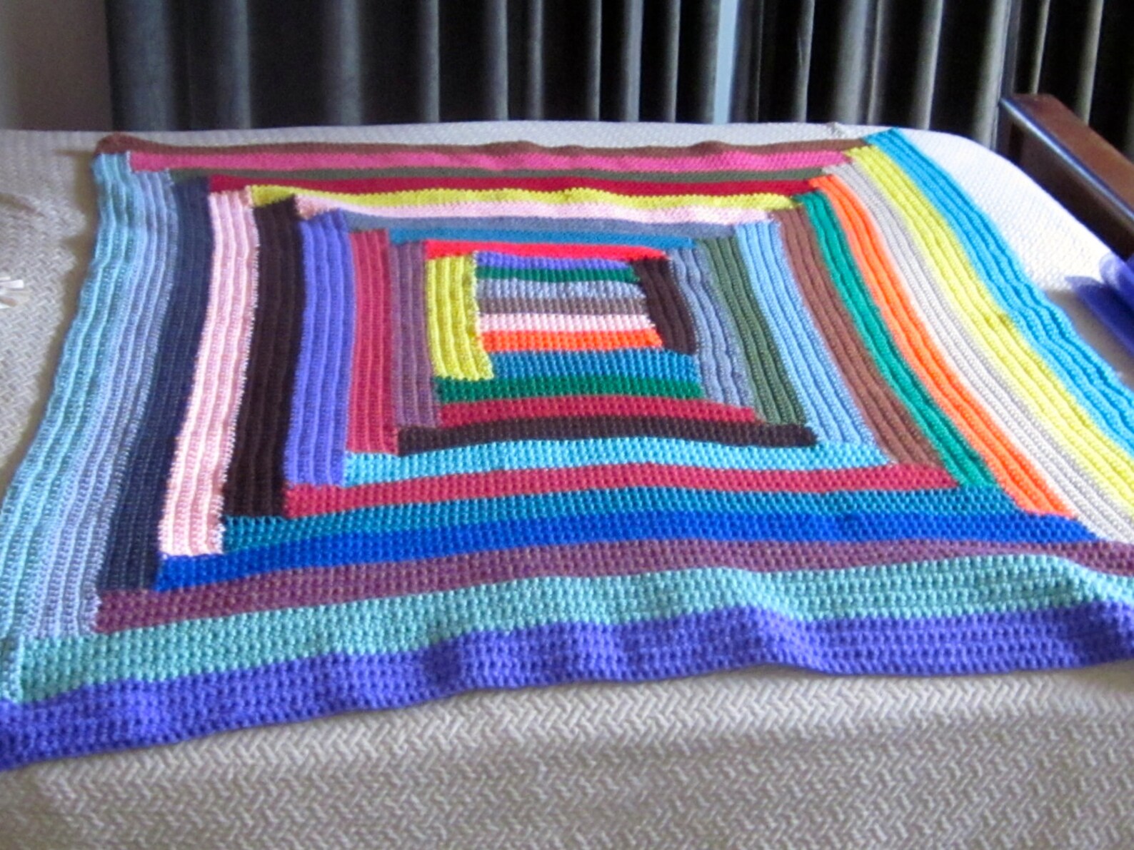 Handmade Crocheted Log Cabin Design Adult Blanket 44 X 38 - Etsy