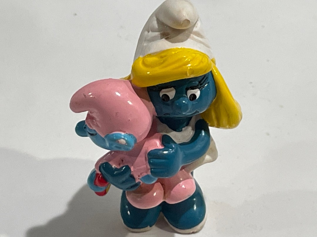 1984 Smurfette Holding a Baby Smurf PVC Figure - Etsy