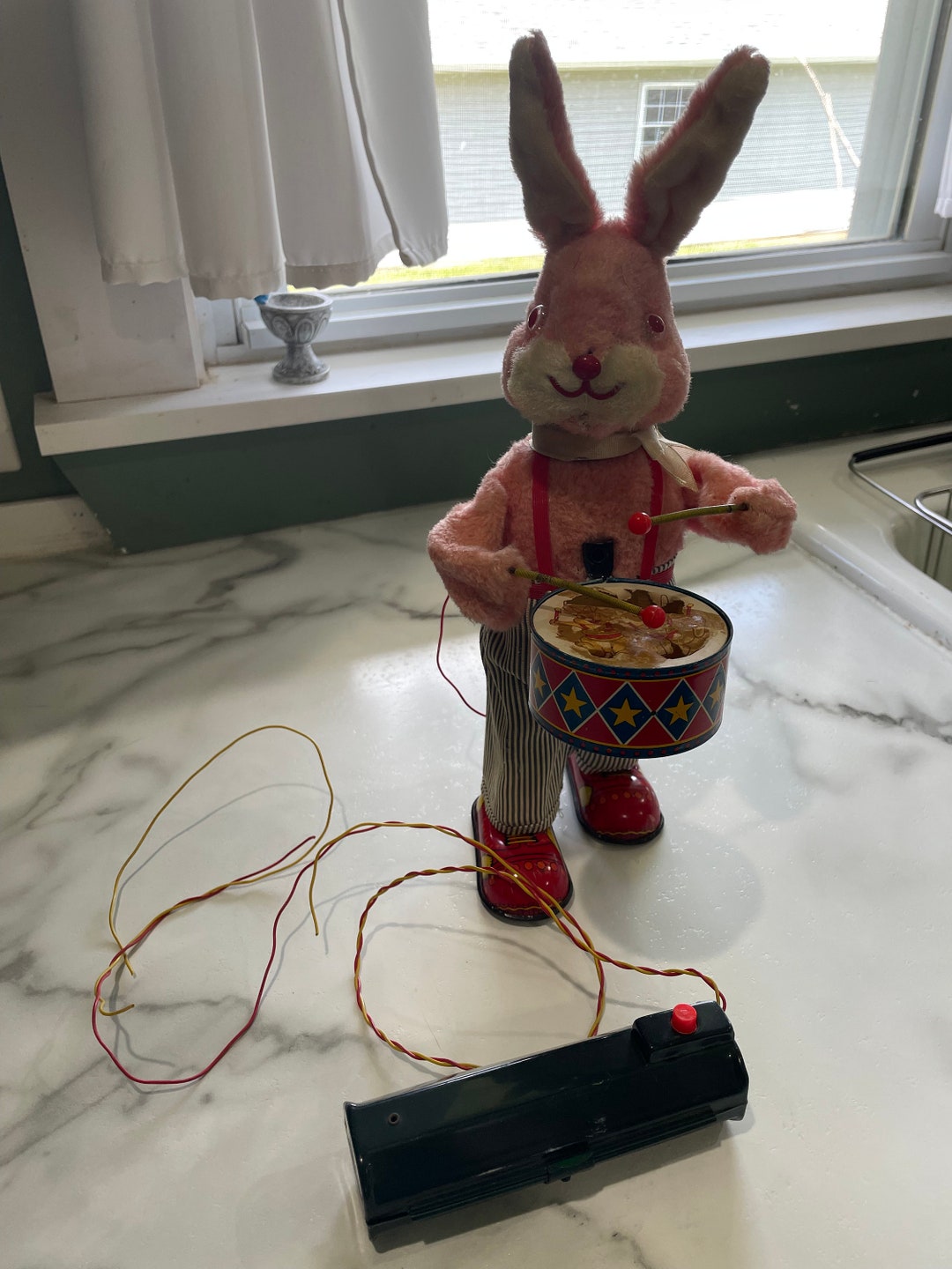 1960s Rabbit Playing Drum Tin Litho Battery Operated Toy - Etsy