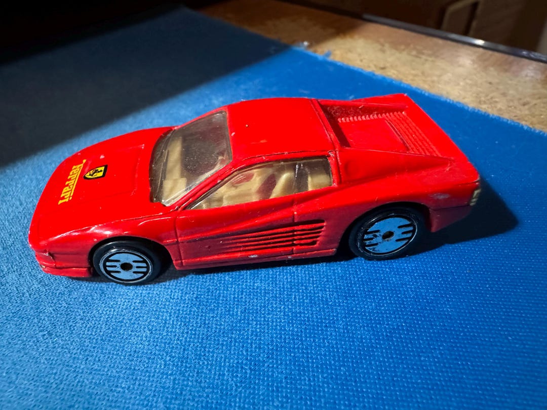 1986 Red Ferrari Testarossa Die Cast Car Mattel Malaysia - Etsy