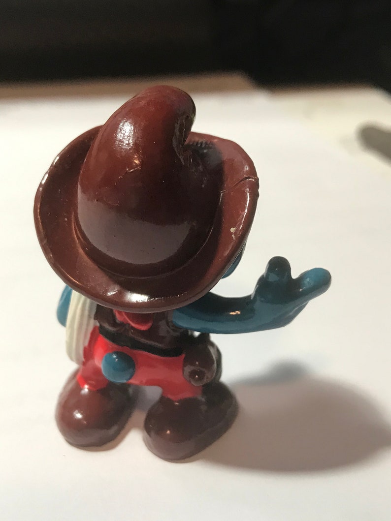 Smurf Cowboy With Rope PVC Toy Figurine 1981 - Etsy