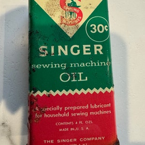 Vintage Singer Sewing Machine Oil Tin 30 Cent Advertising Tin - Etsy