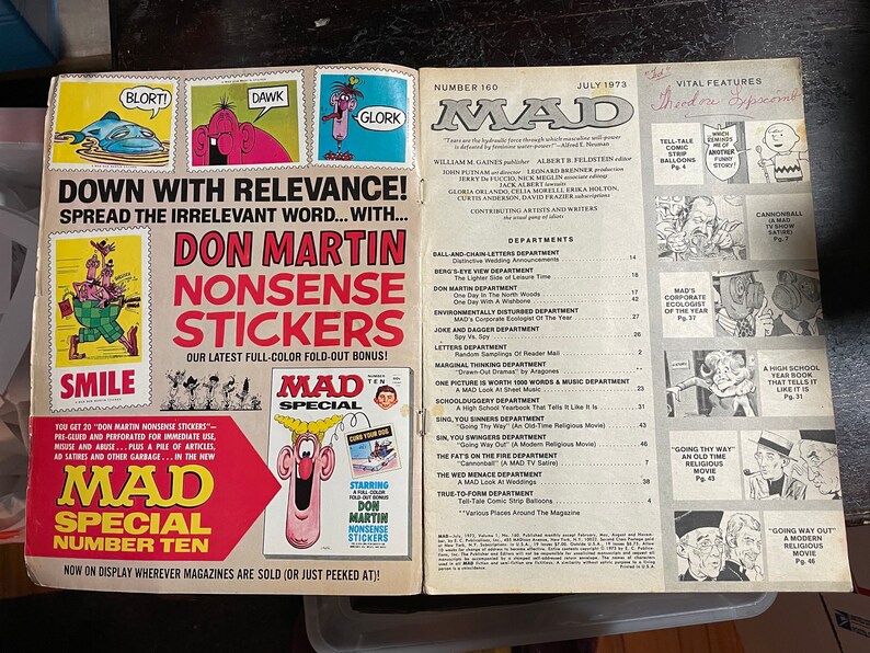 Vintage 1973 Mad Magazine Cannonball cannon TV Show Issue - Etsy