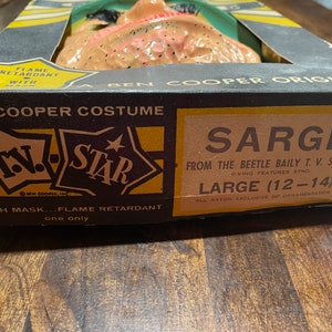1960's Ben Cooper TV Star Sarge Halloween Costume From Beatle Baily TV ...