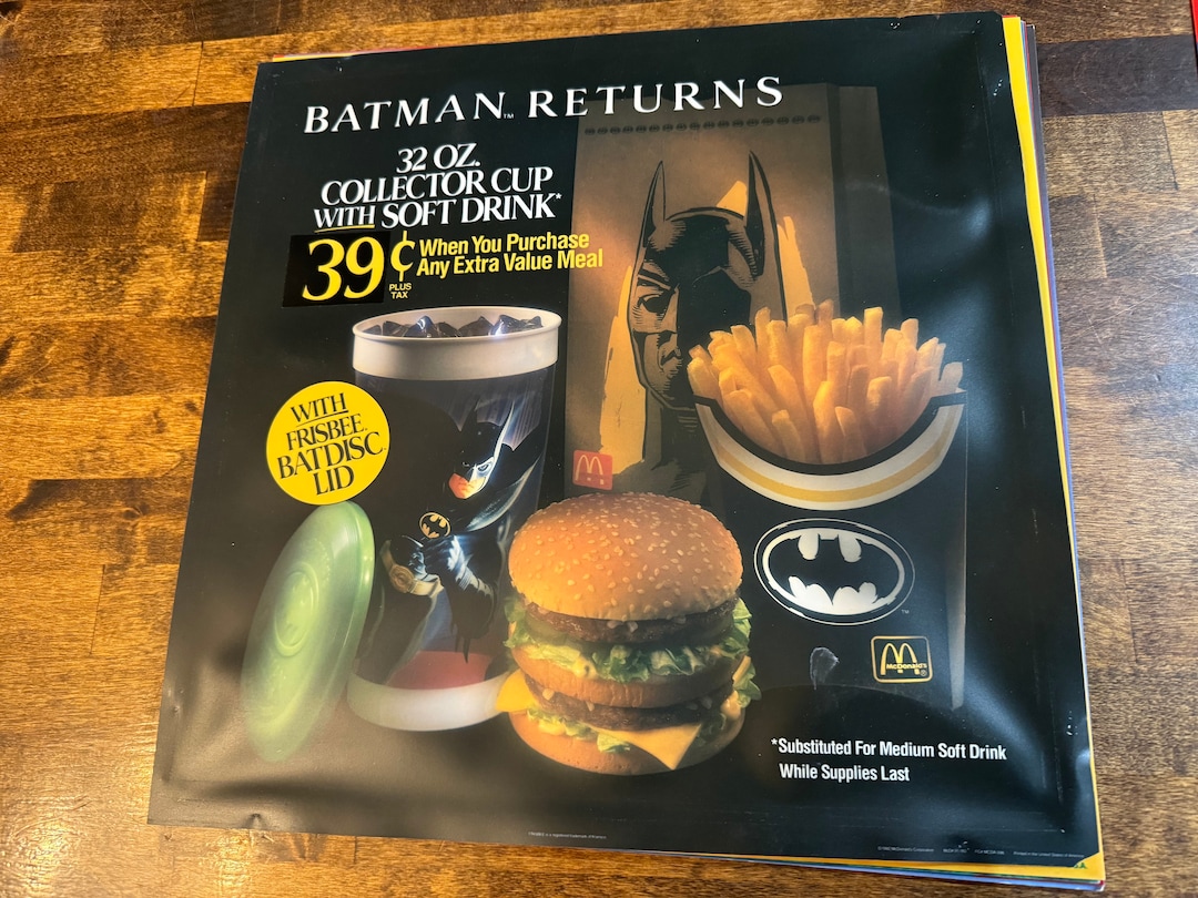 1992 Very Rare Mcdonalds Batman Returns Translite - Etsy