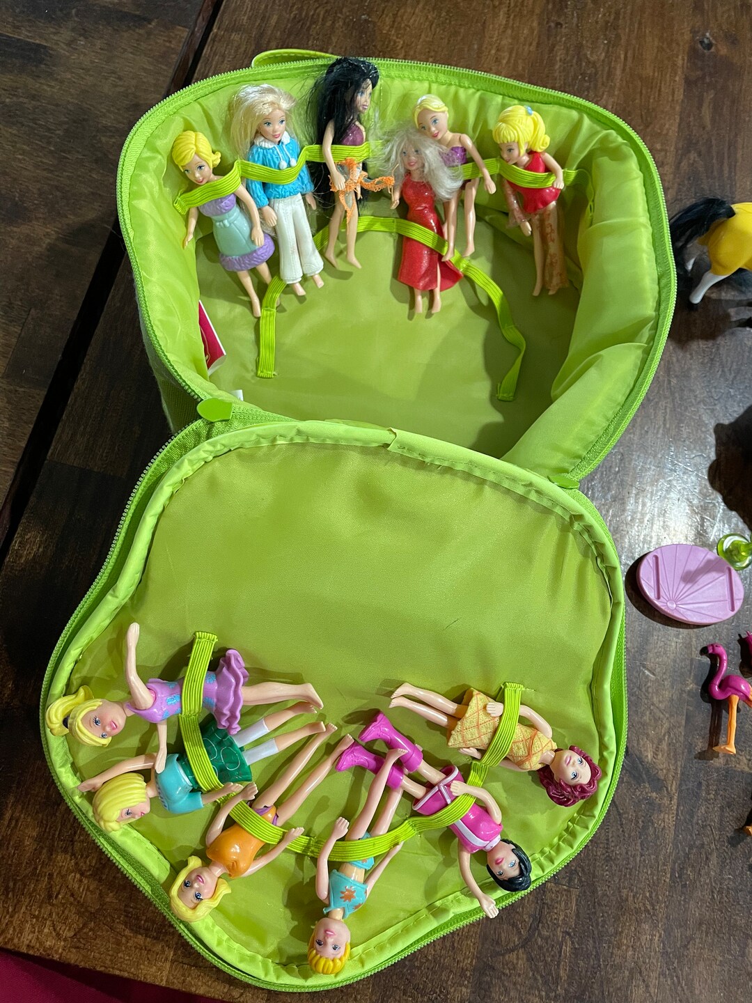 Vintage Polly Pocket Case 12 Dolls Tropical Swimming Pool Horse Dogs ...