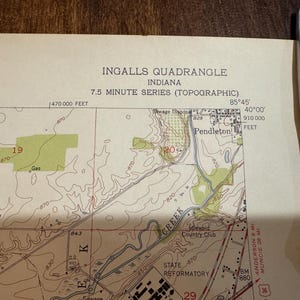 1952 Map of Ingalls, Indiana U S Geological Survey Topographic 22 X 27 ...