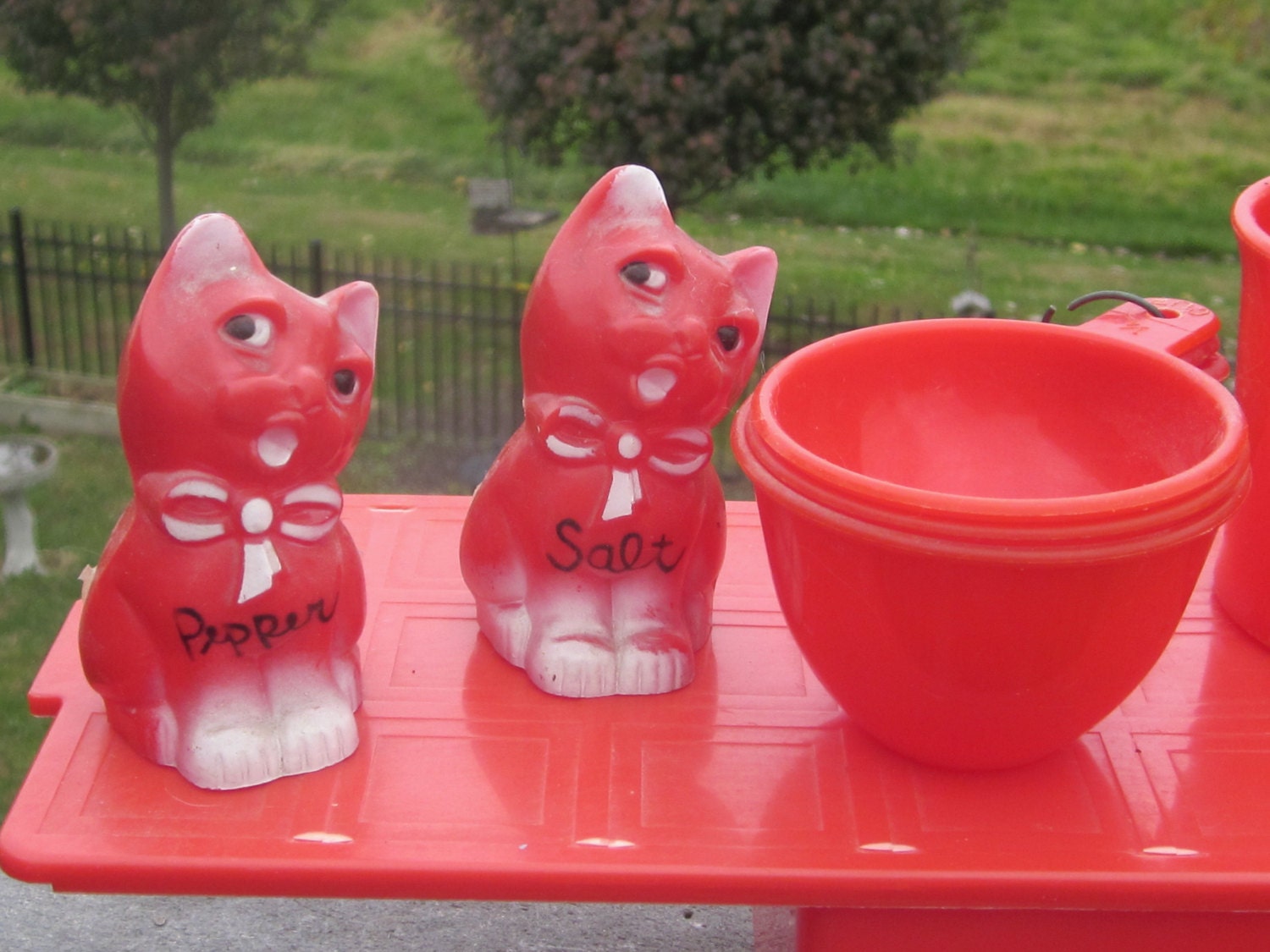 Vintage Red Plastic Kitchen Collectibles Large Quantity | Etsy