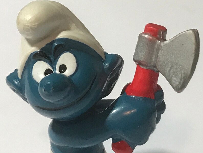 Smurf Woodcutter PVC Toy Figurine 1976 - Etsy