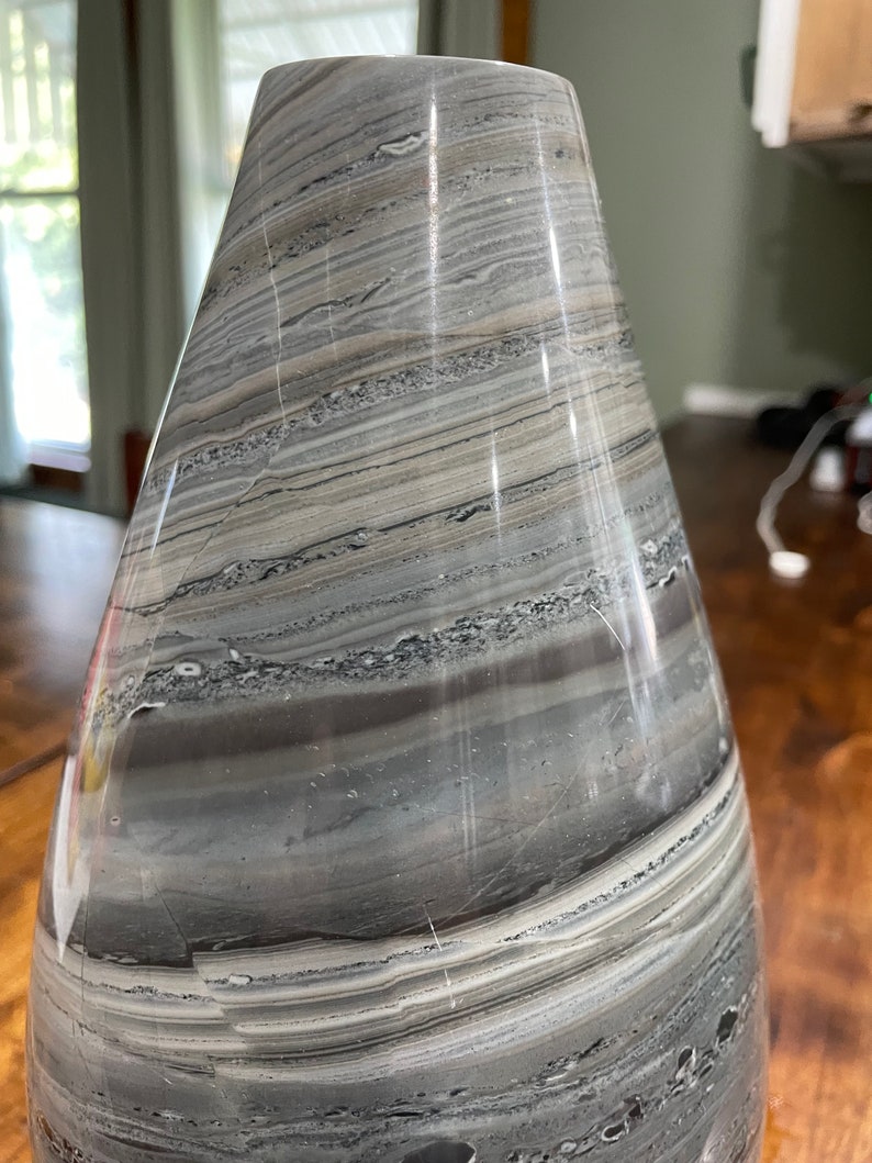 Vintage Gray Marble Swirl 13 Inch Vase 9 Lbs - Etsy
