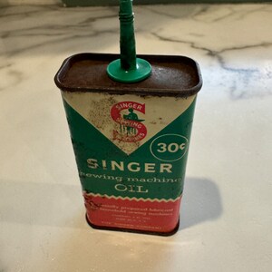 Vintage Singer Sewing Machine Oil Tin 30 Cent Advertising Tin - Etsy