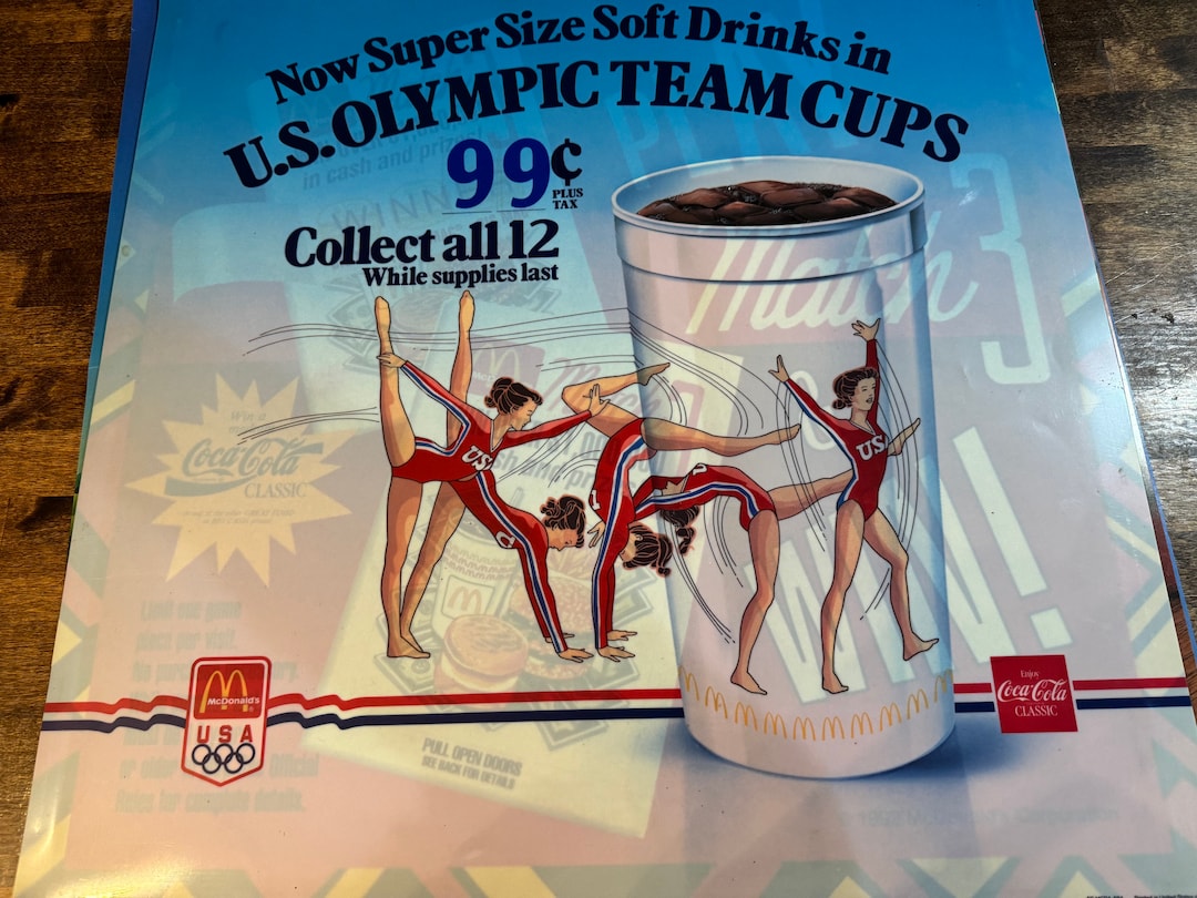1988 Rare Large Mcdonalds Olympic Team Cups Translite - Etsy