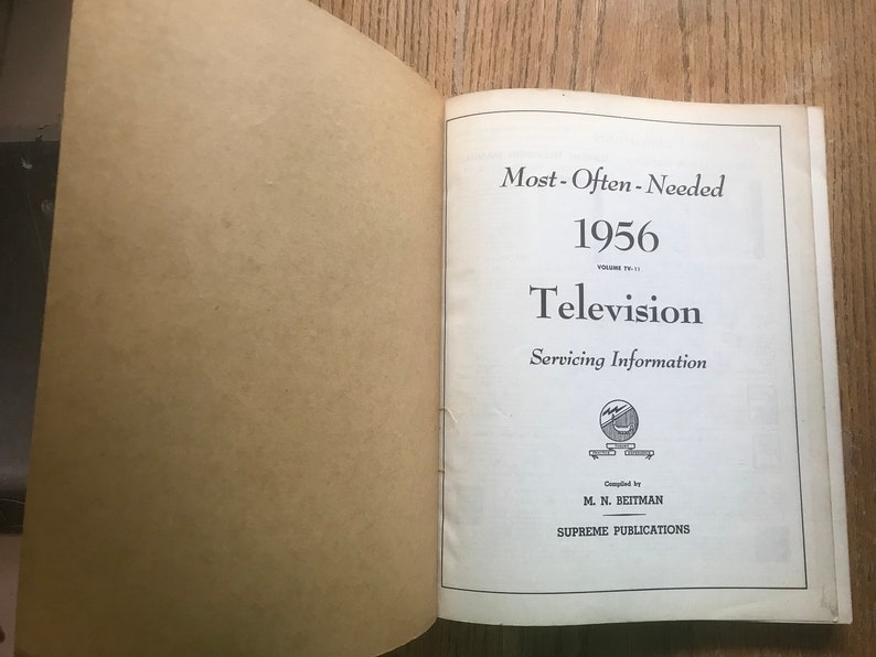 Vintage Early 1956 Television Servicing Repair Manual Supreme ...