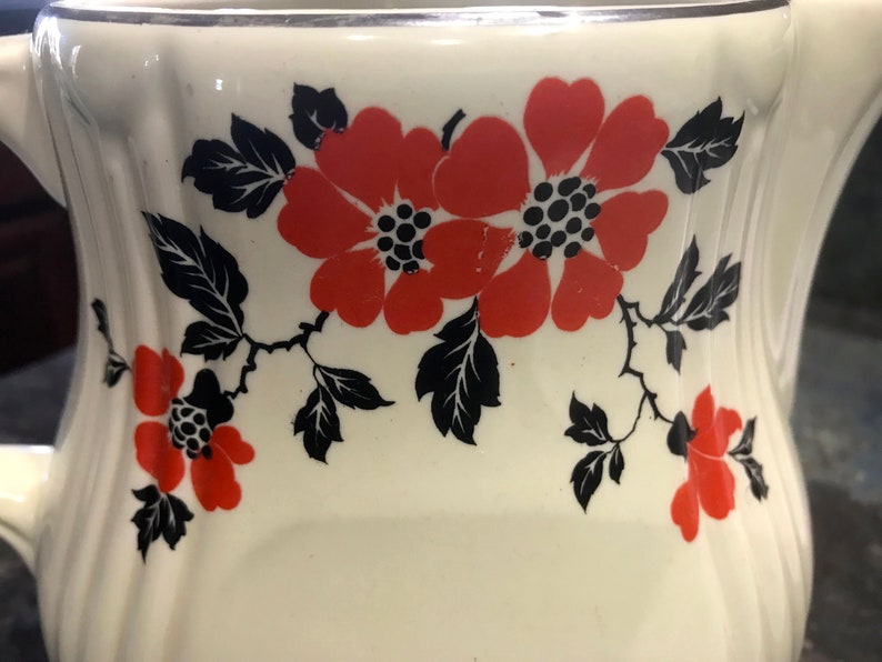 Vintage Hall China Red Poppy Water Jug Pitcher - Etsy