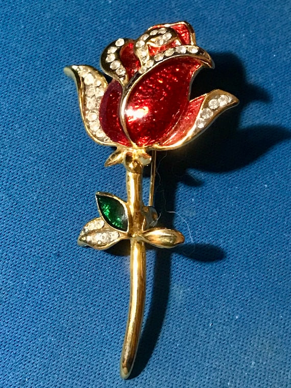 vintage single red rose - Gem